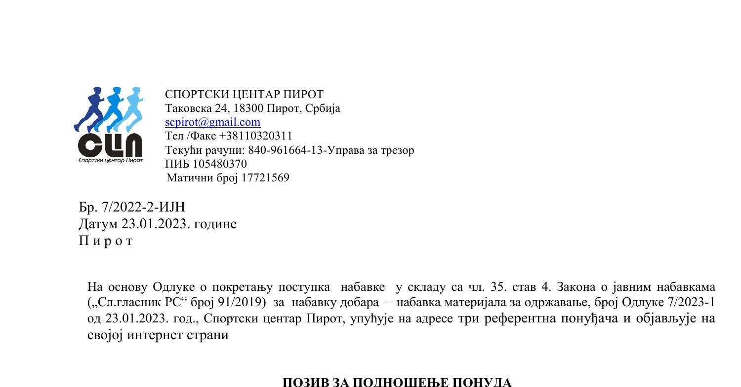 Poziv za podnosenje ponuda - materijali za odrzavanje.doc | DocDroid