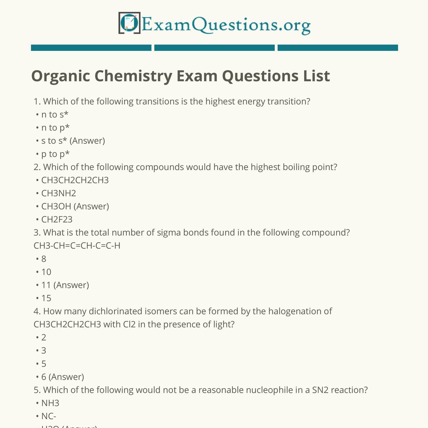 Organic-Chemistry-Exam-Questions-List.pdf | DocDroid