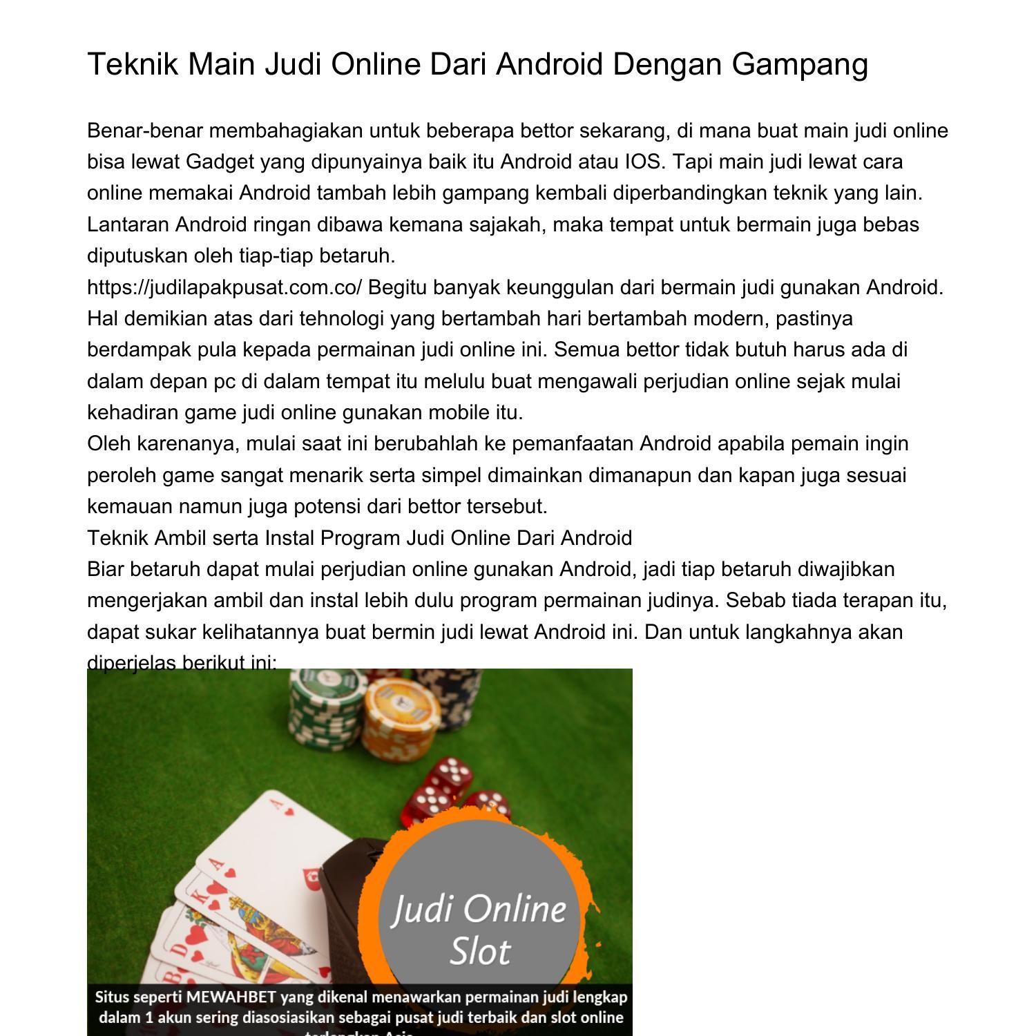 Teknik Main Judi Online Dari Android Dengan Gampangambkq.pdf.pdf | DocDroid