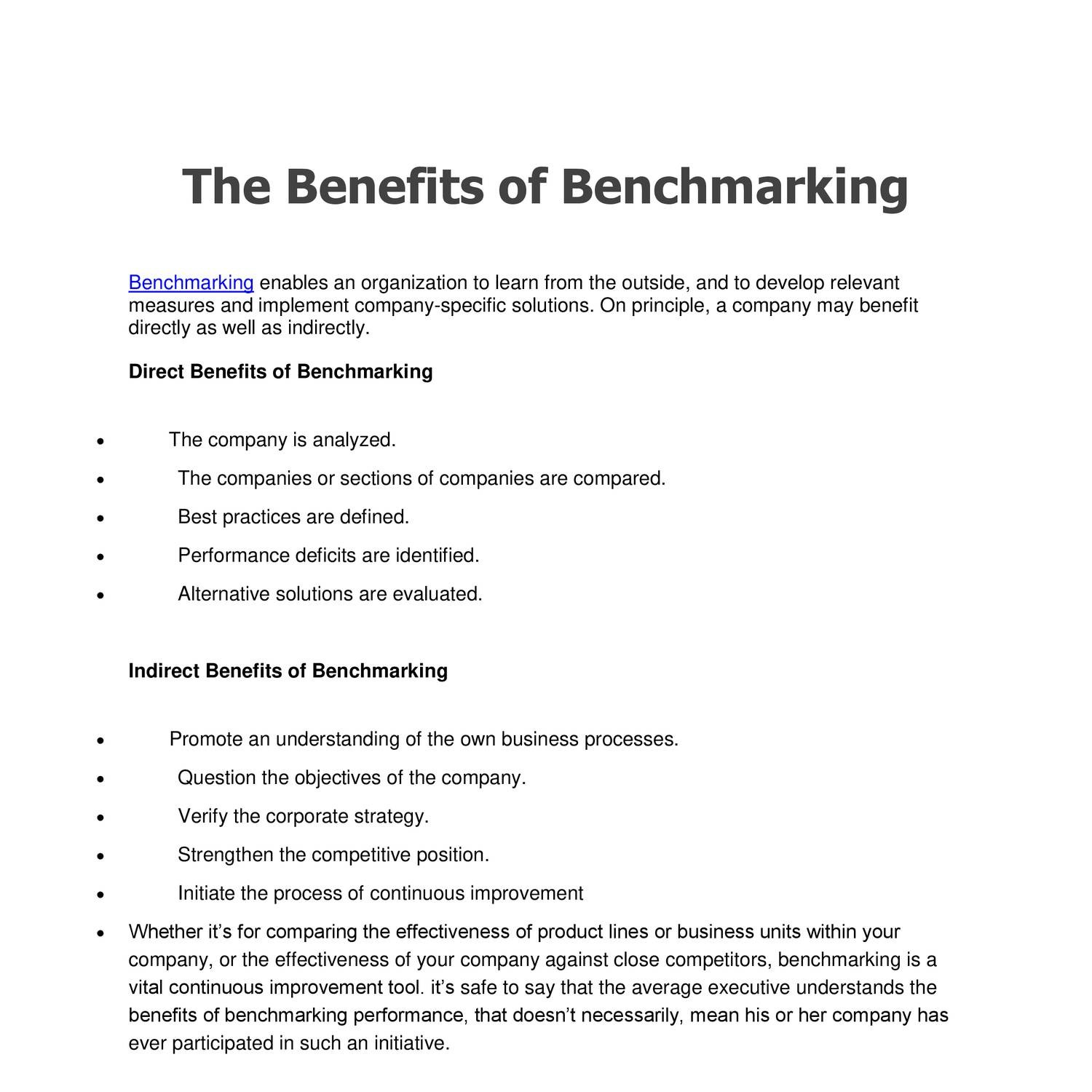 The Benefits of Benchmarking.pdf | DocDroid