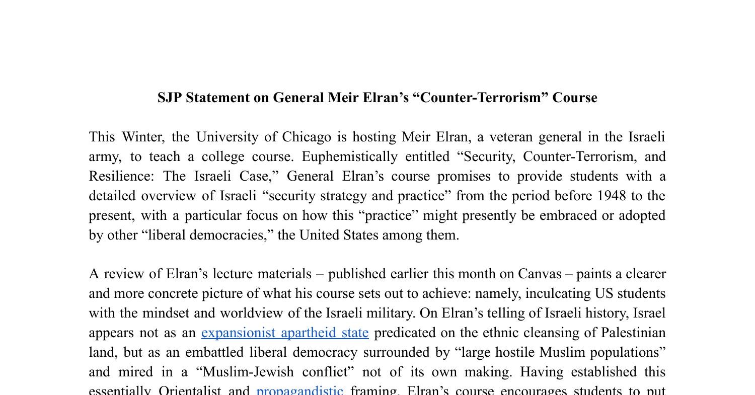 SJP Statement on General Meir Elran’s “Counter-Terrorism” Course.pdf | DocDroid