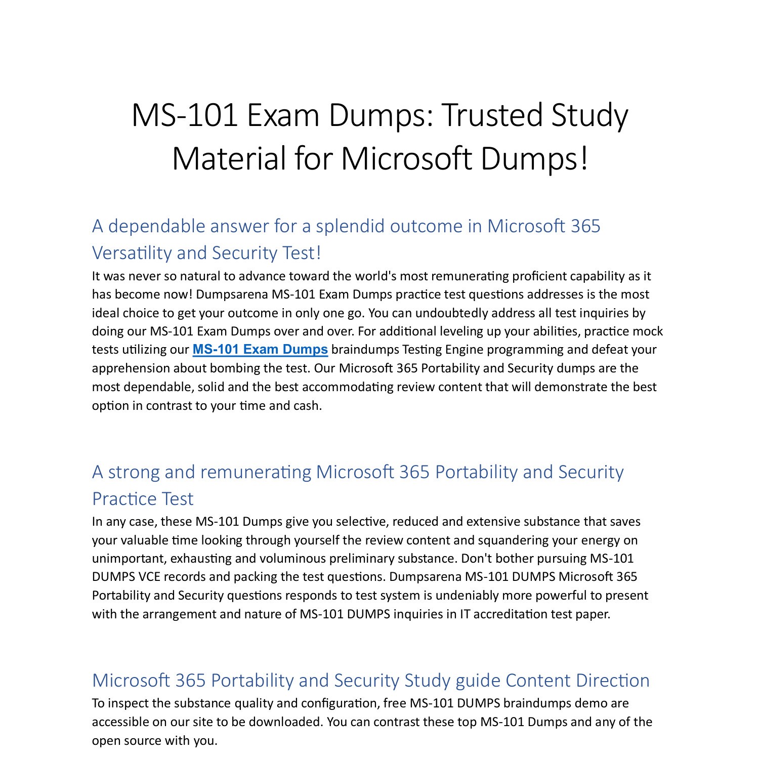 MS-101 Exam Dumps.pdf | DocDroid