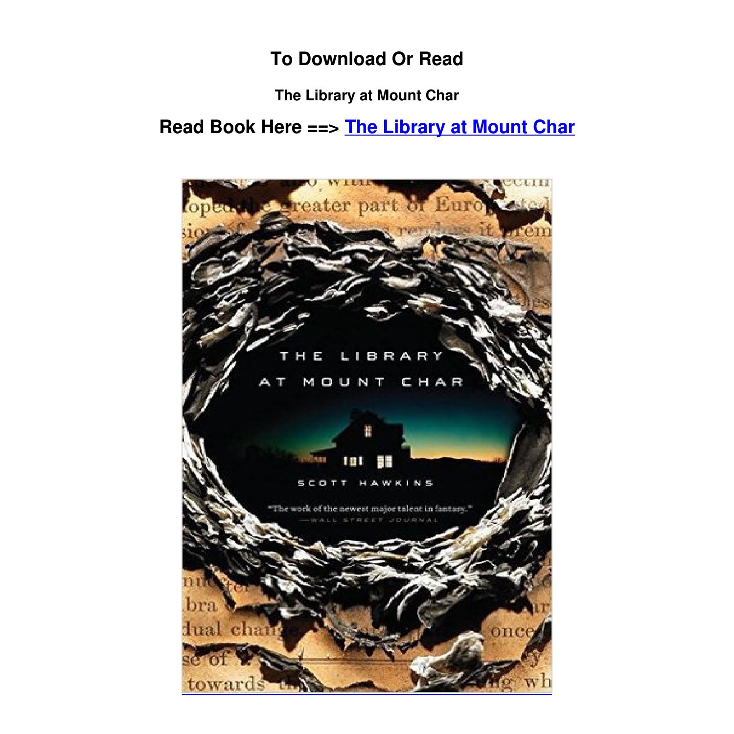 download ePub The Library at Mount Char By Scott Hawkins.pdf | DocDroid