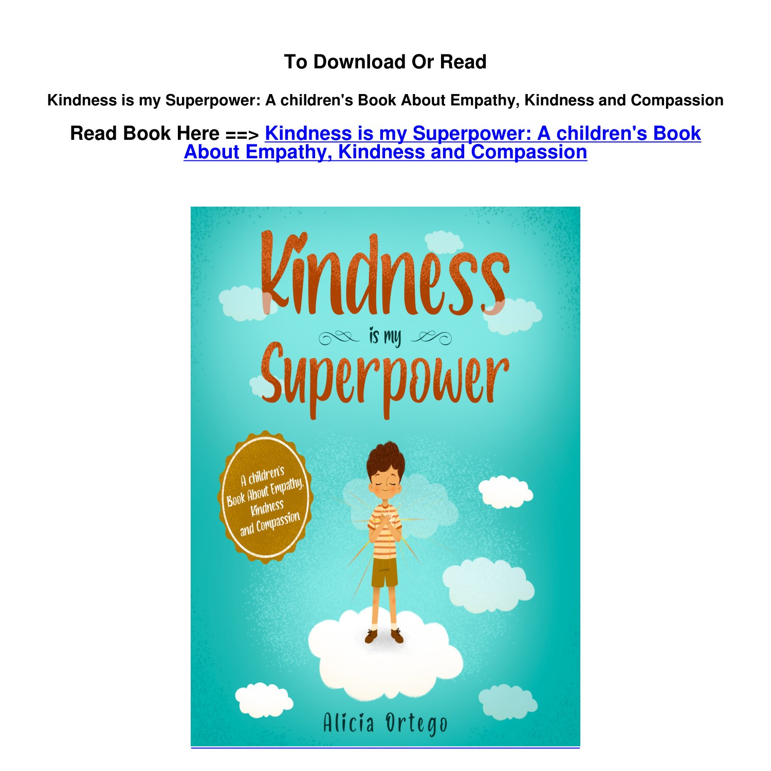DOWNLOAD pdf Kindness is my Superpower A children s Book About Empathy ...