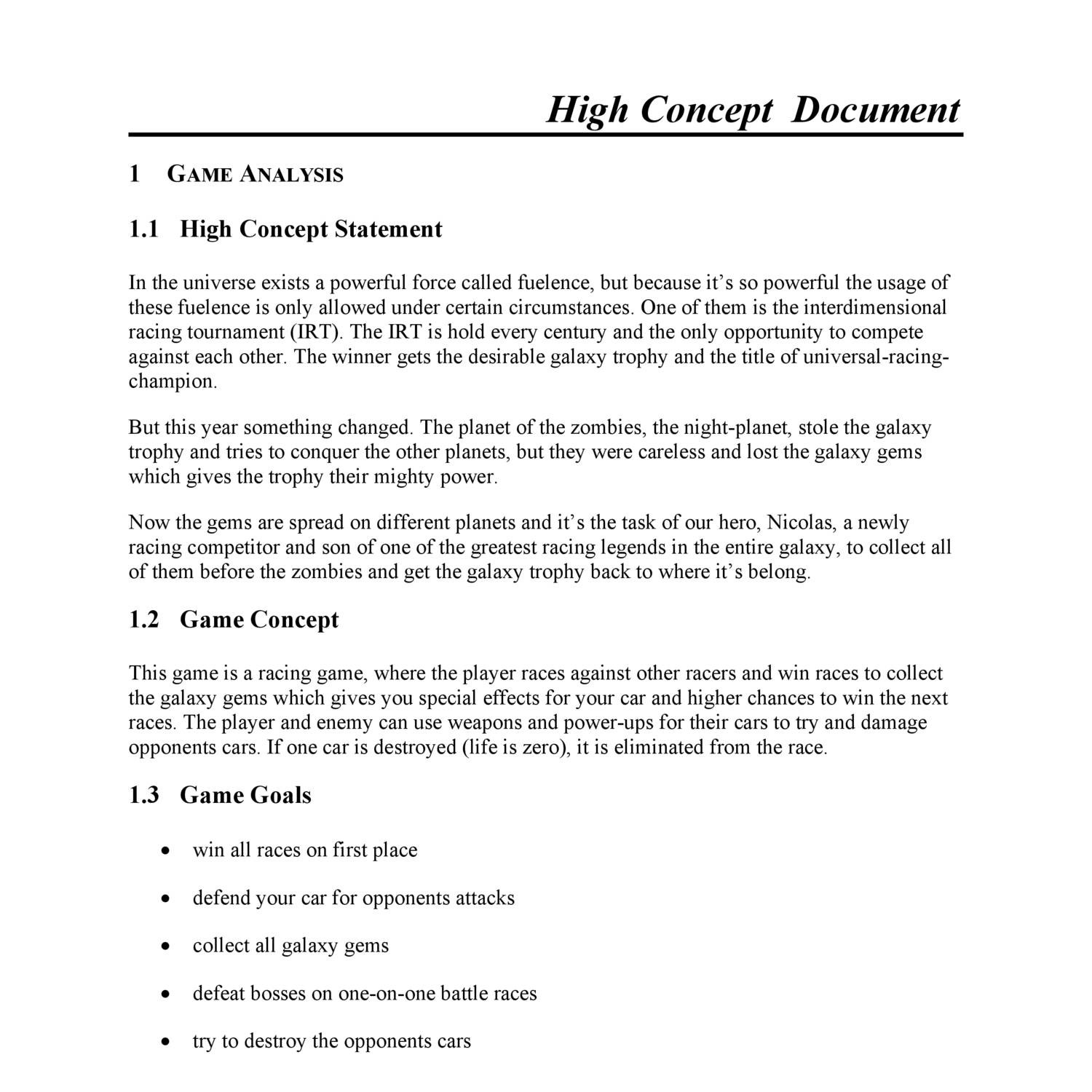 HighConceptDocumentUnnamedRacingGame.pdf | DocDroid