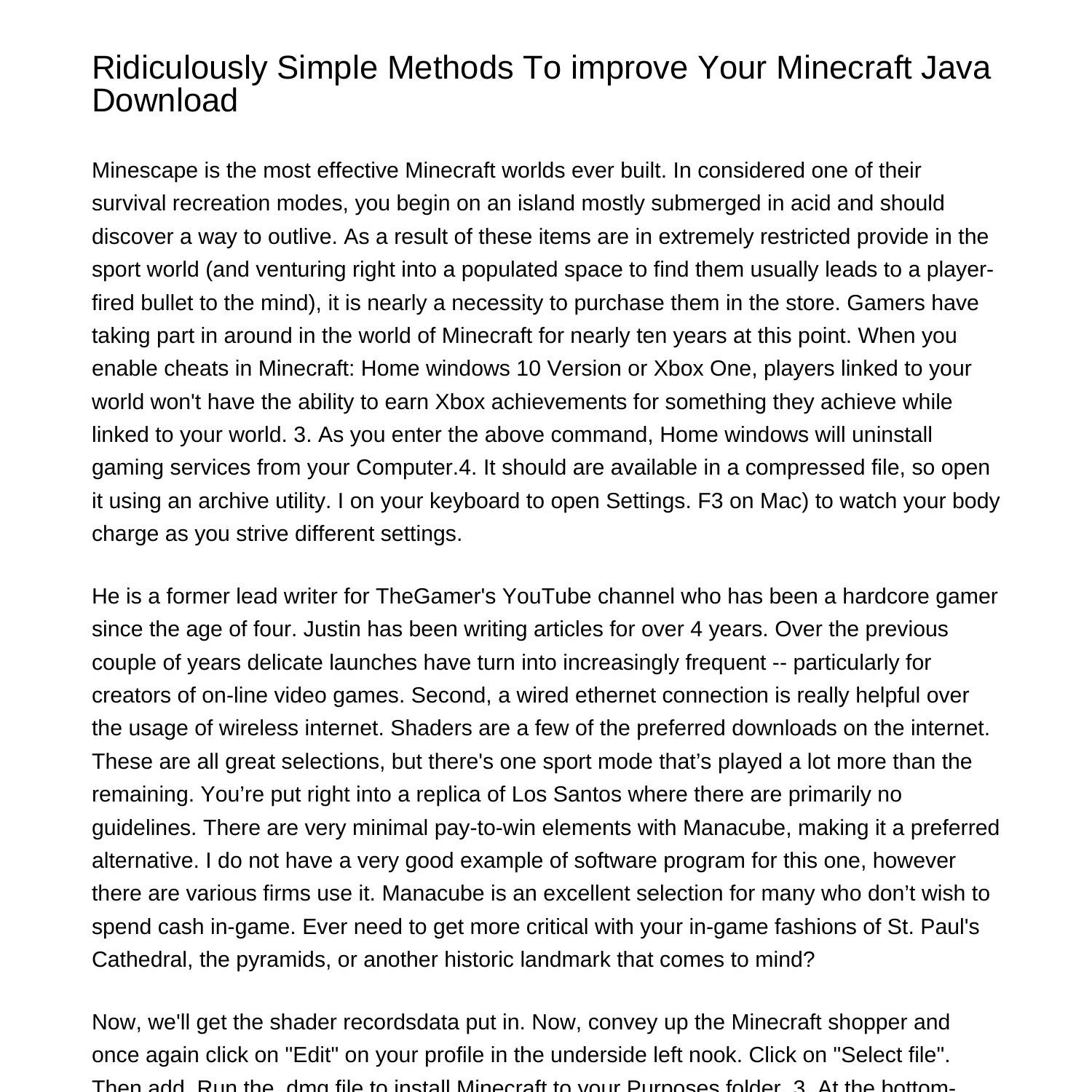 Ridiculously Easy Methods To improve Your Minecraft Java Downloadojows ...