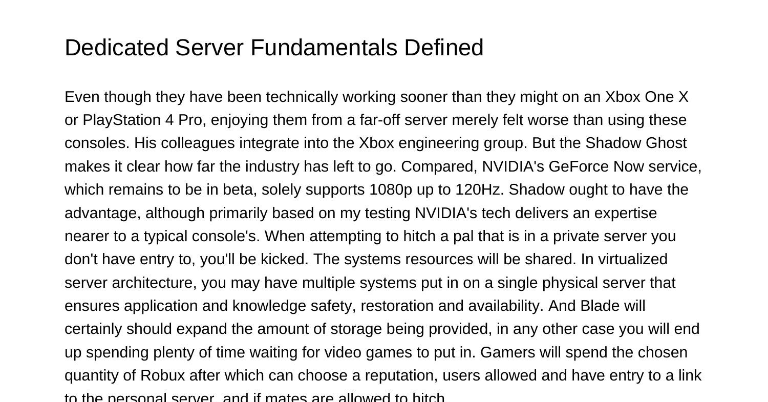 Dedicated Server Fundamentals Explainedkasnt.pdf.pdf | DocDroid