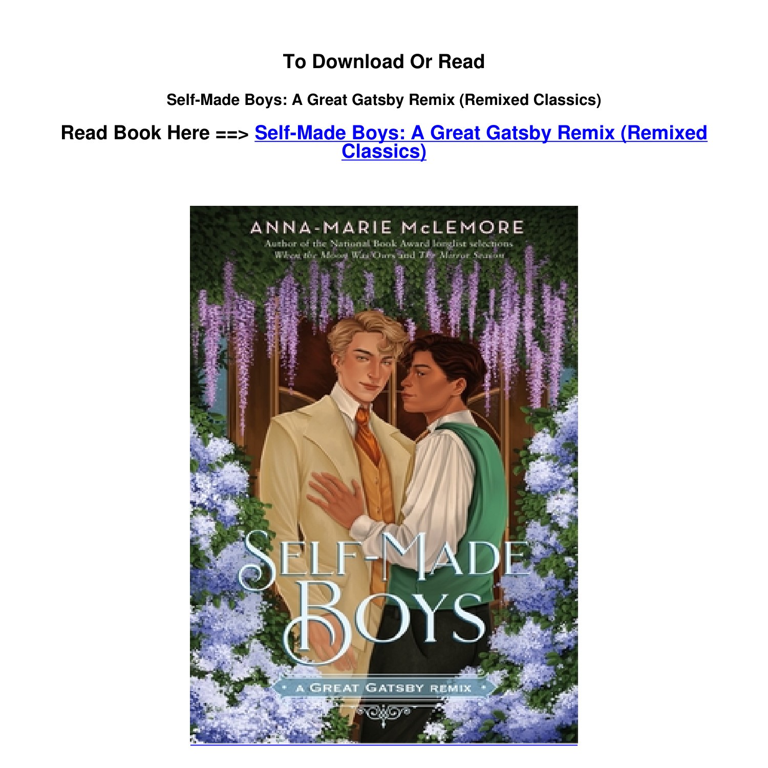 Download Pdf Self Made Boys A Great Gatsby Remix Remixed Classics BY ...