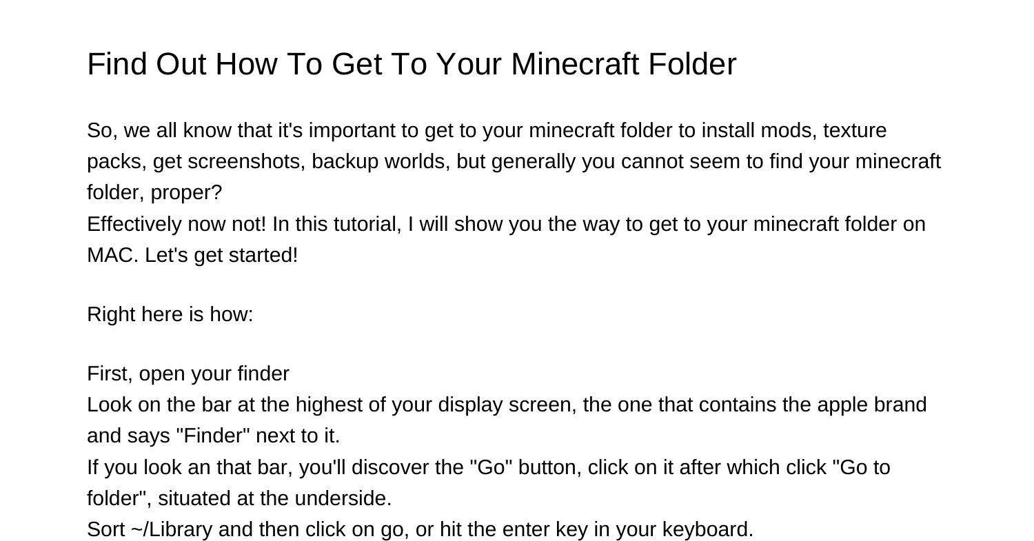Methods To Get To Your Minecraft Folderctlxt.pdf.pdf | DocDroid