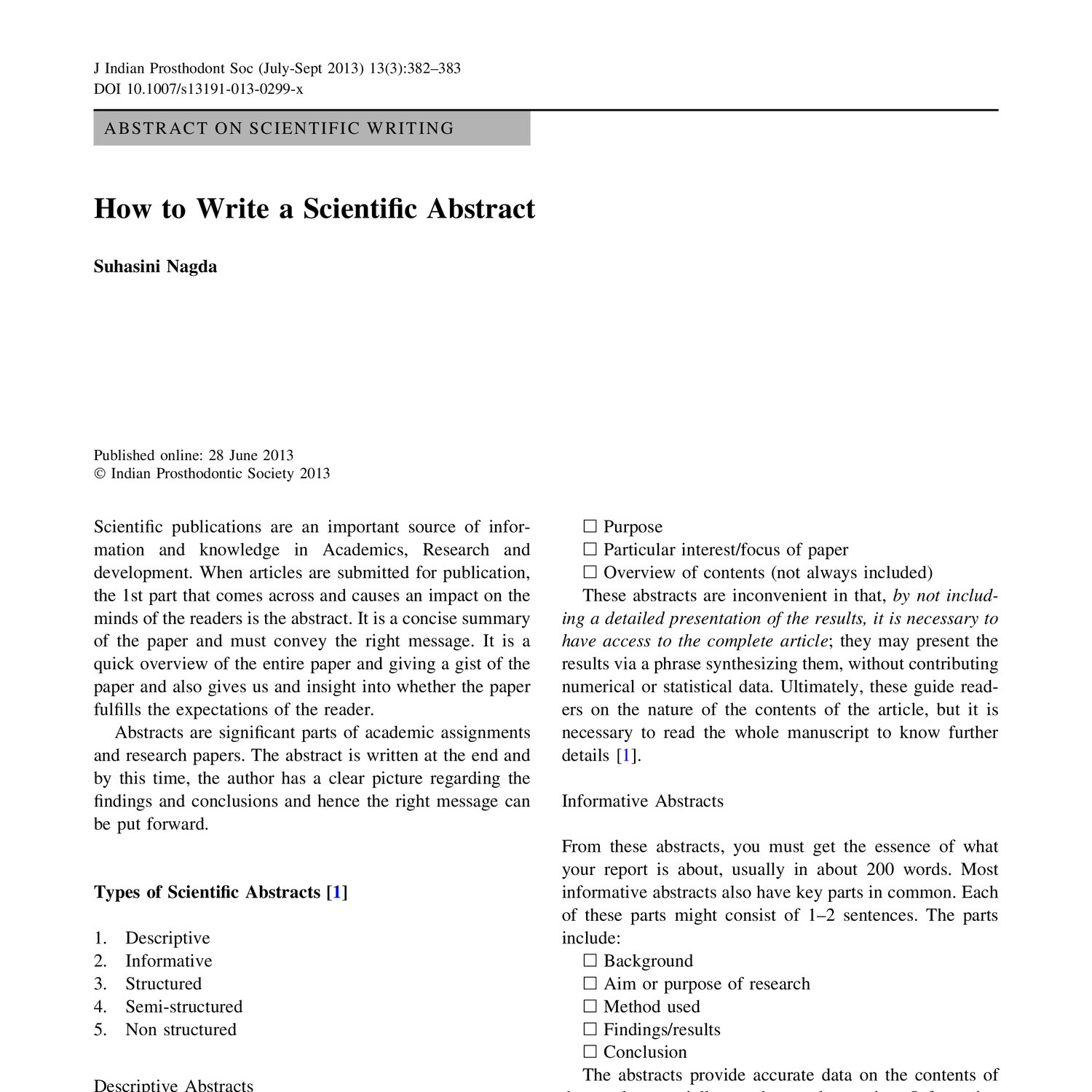 How To Write A Scientific Abstract pdf DocDroid