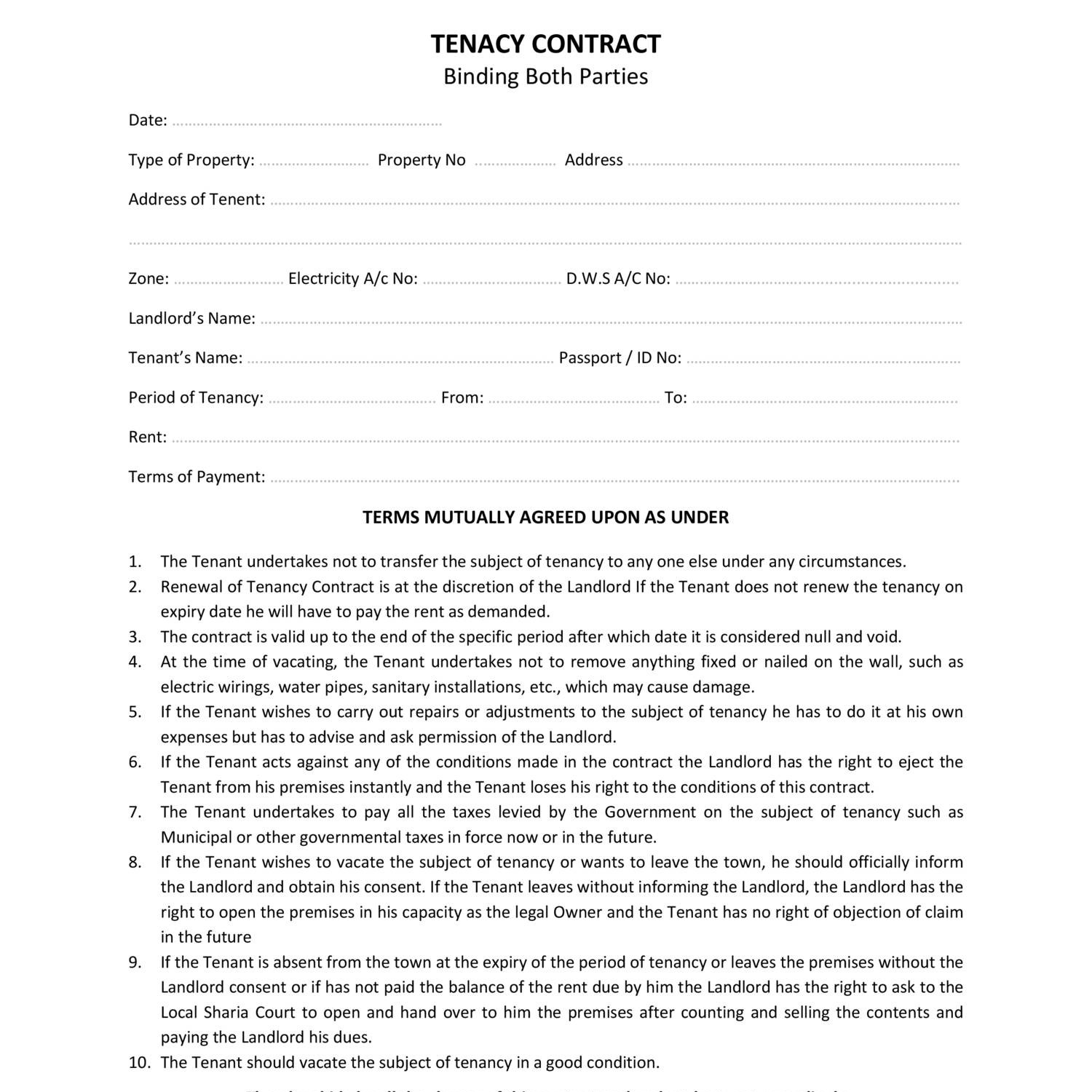 QATAR TENACY CONTRACT_Template.pdf | DocDroid