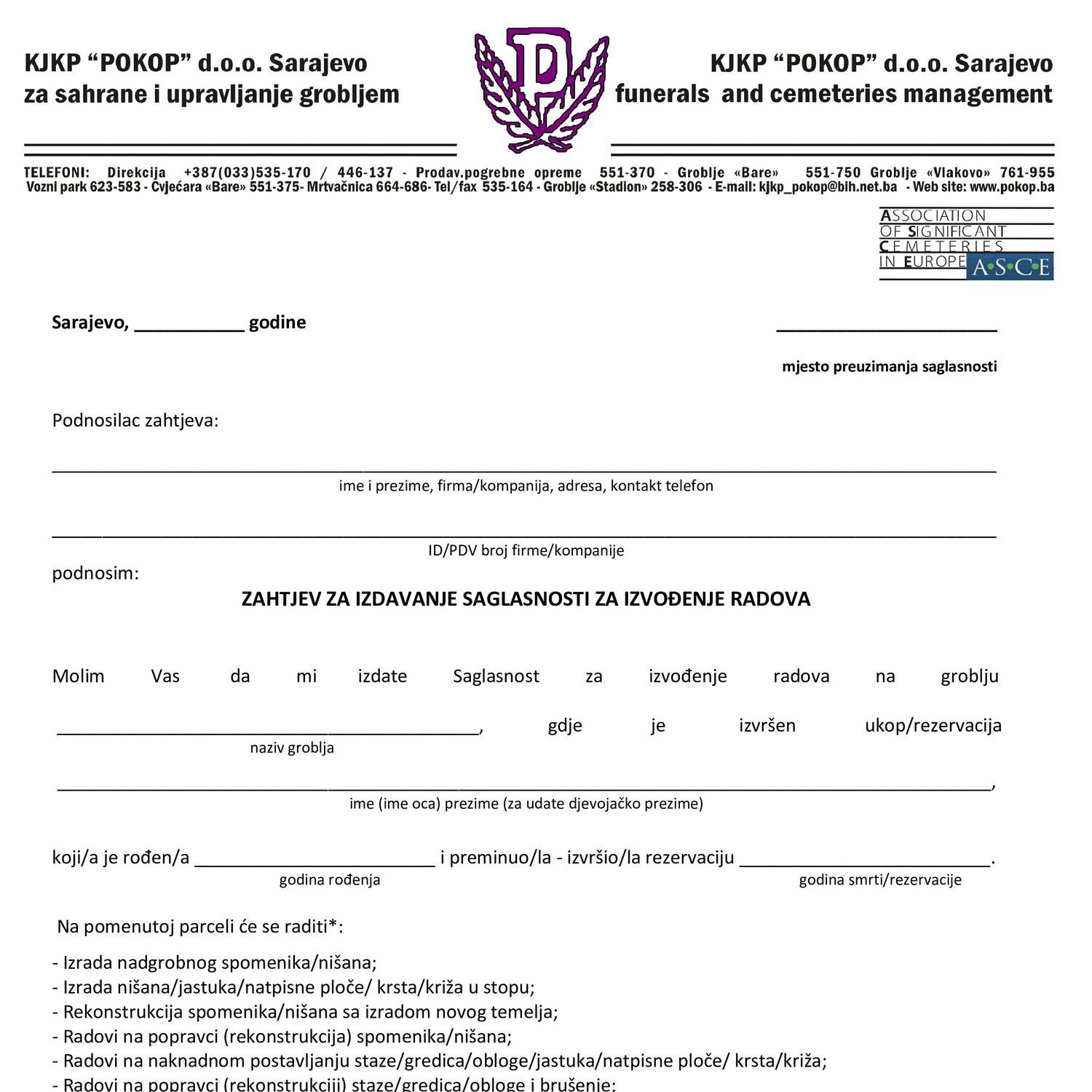 2. Zahtjev za izdavanje saglasnosti za izvođenje radova.doc | DocDroid