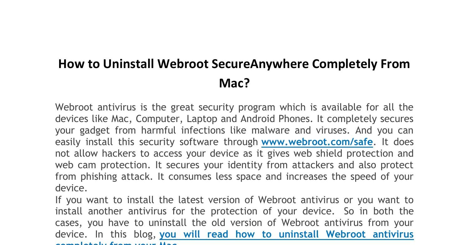 How to Uninstall Webroot SecureAnywhere Completely From Mac.pdf | DocDroid