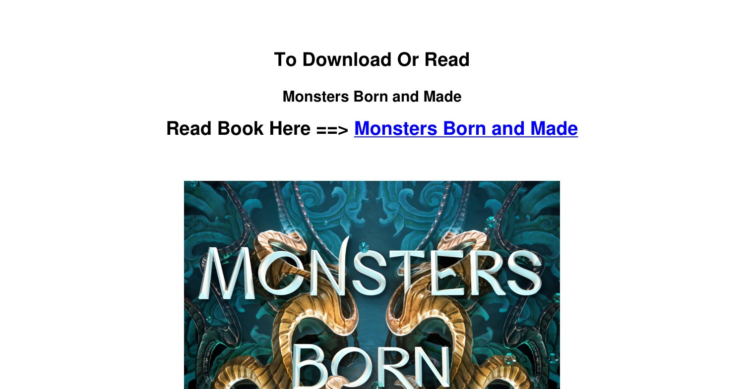 Download epub Monsters Born and Made by Tanvi Berwah.pdf | DocDroid