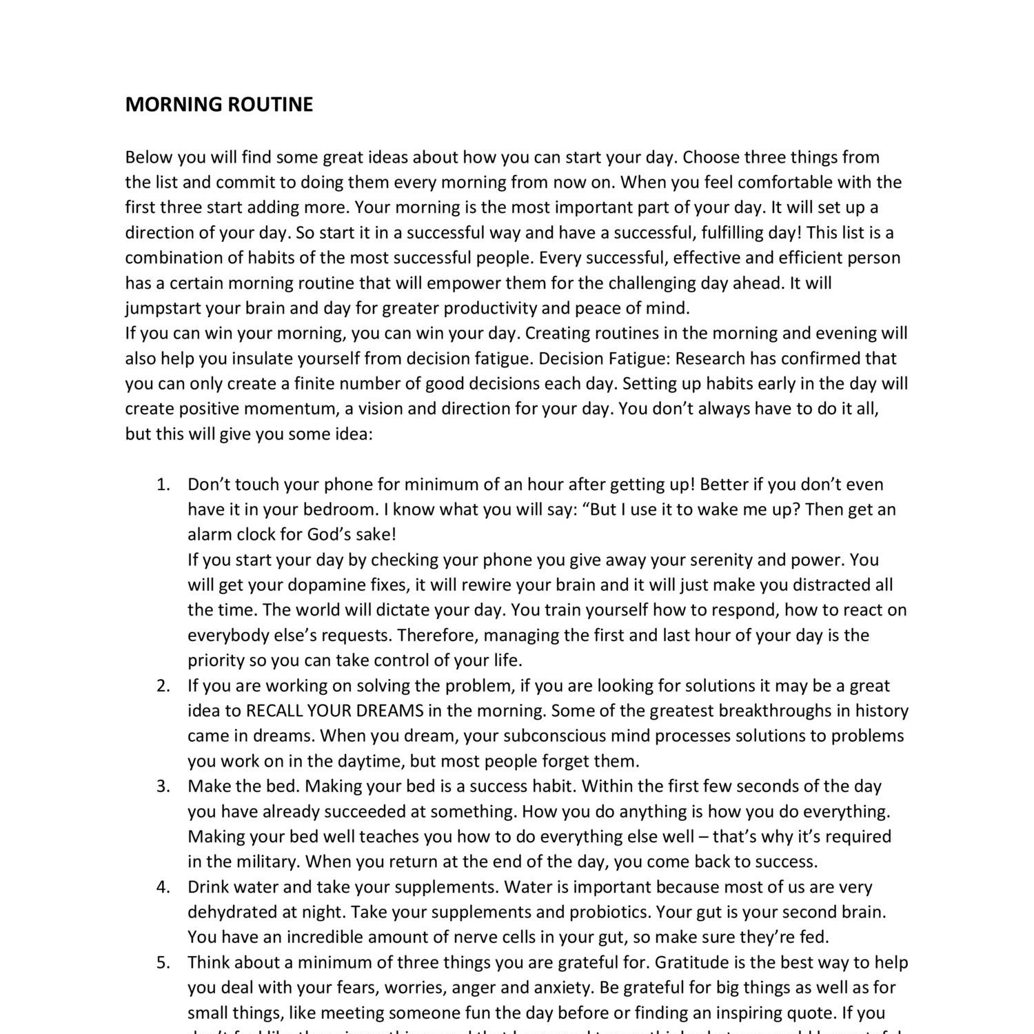 Morning Routine pdf DocDroid