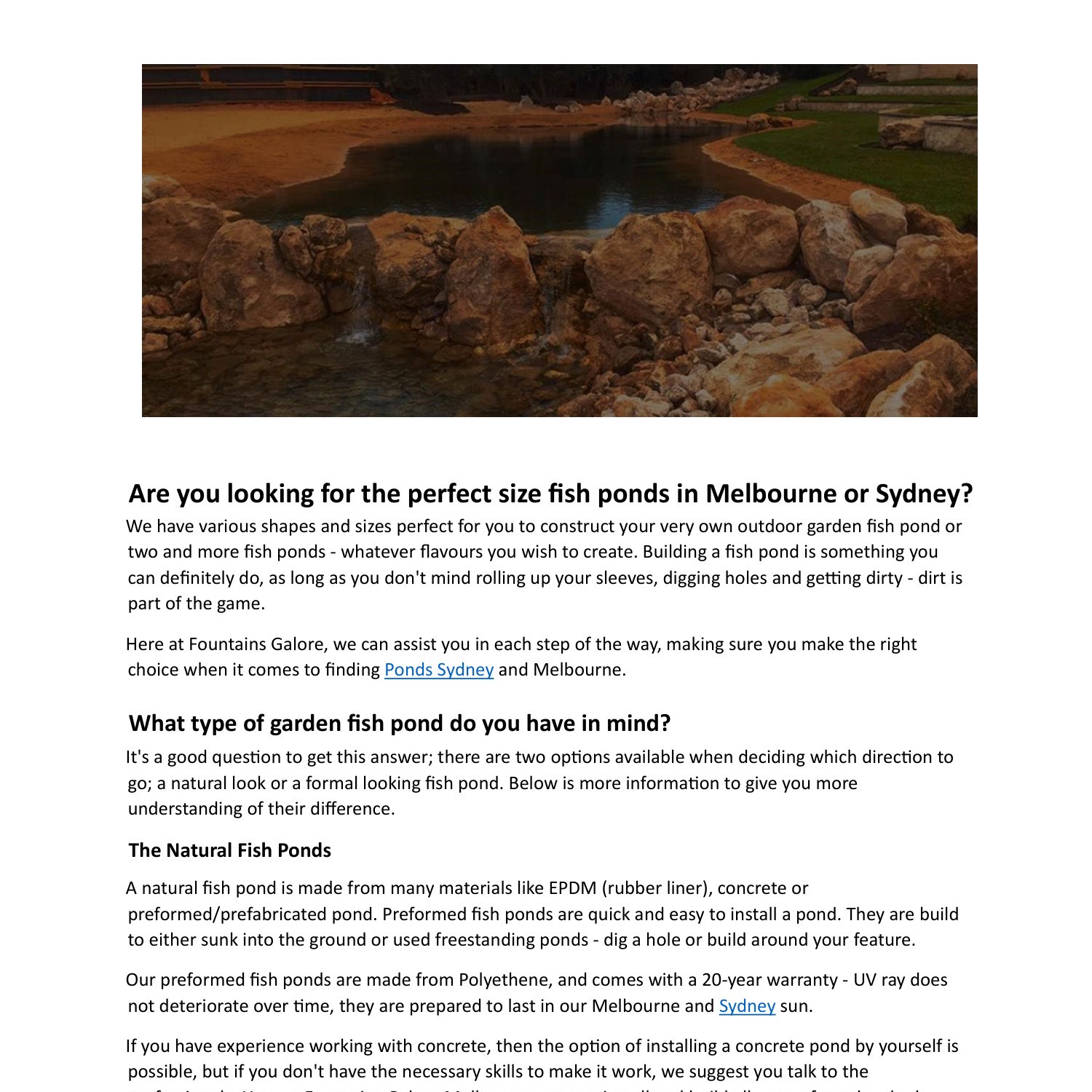 Fish Ponds Sydney Online Store.pdf | DocDroid
