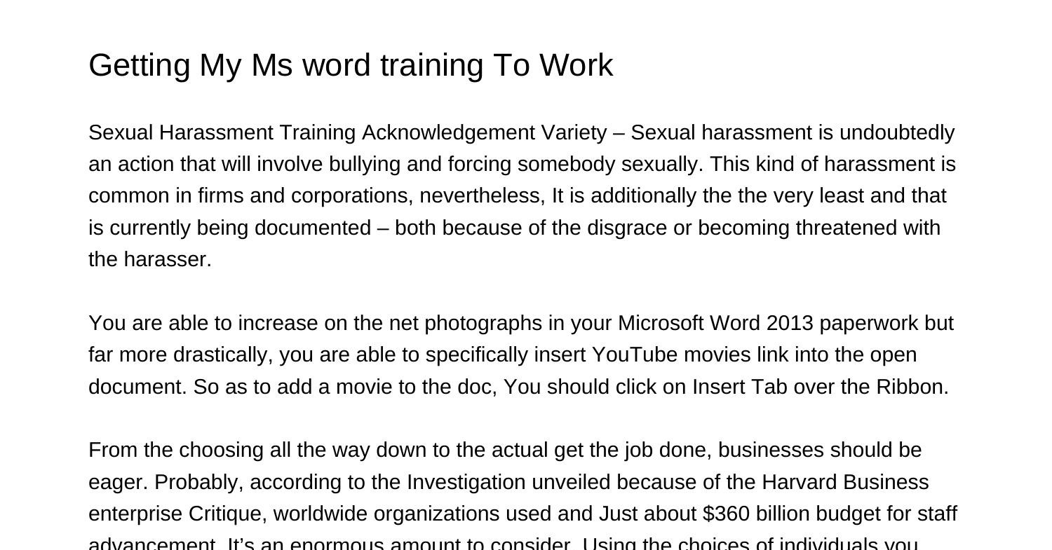 Getting My Ms word training To Workcenqs.pdf.pdf | DocDroid