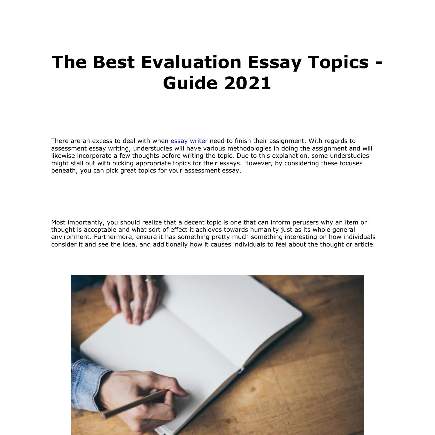 The Best Evaluation Essay Topics pdf DocDroid