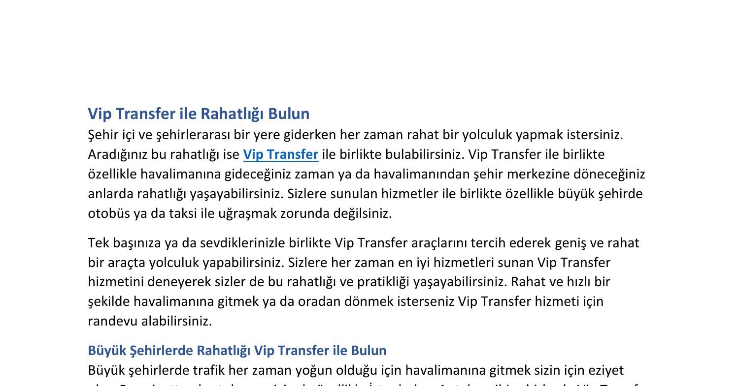 Vip Transfer ile Rahatlığı Bulun.pdf | DocDroid
