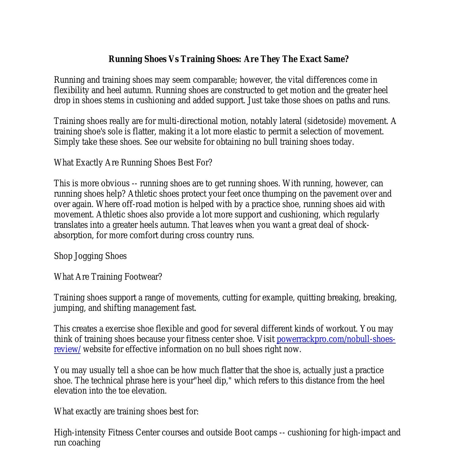 Running Shoes Vs Training Shoes Are They The Same.pdf | DocDroid