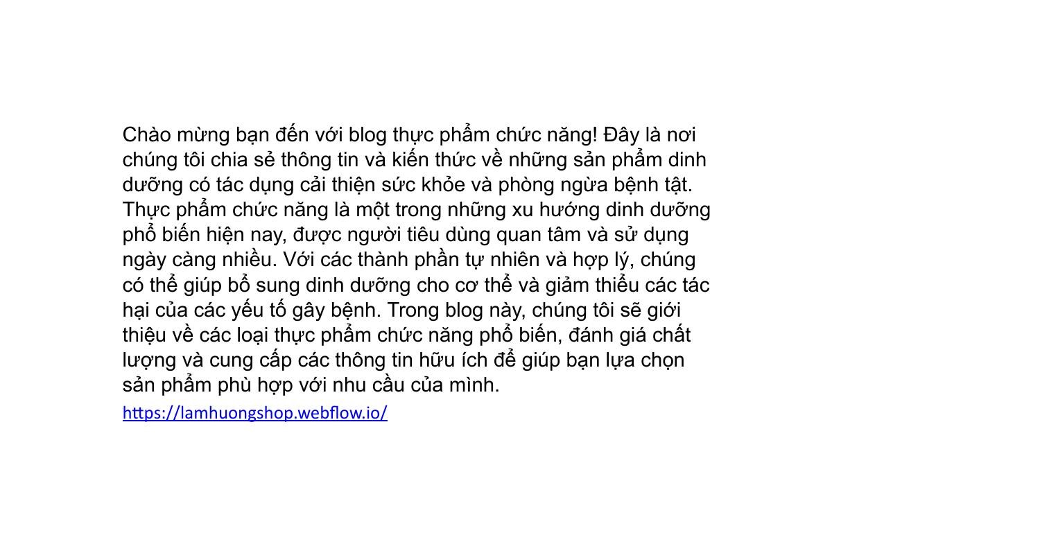 Blog Thực phẩm chức năng.rtf | DocDroid