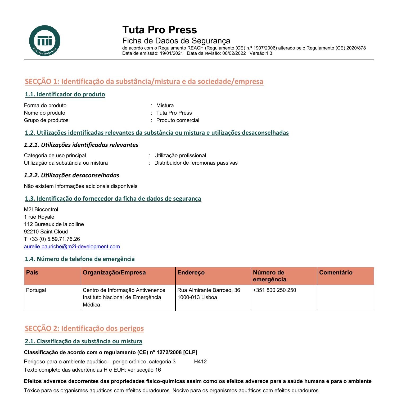 FDS M2i Bio Pt - Tuta Pro Press - 08022022 V1.3.pdf | DocDroid
