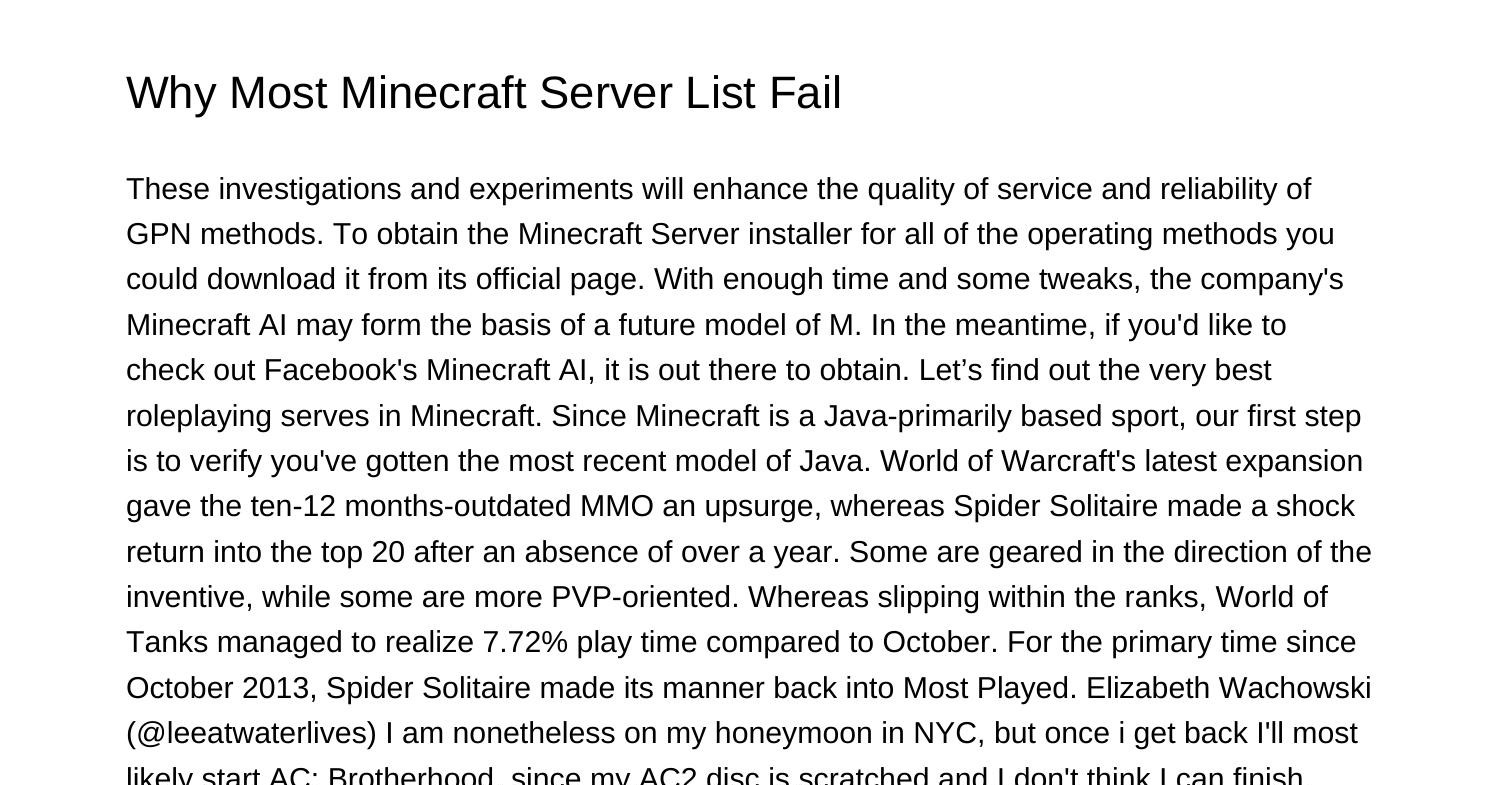 Why Most Minecraft Server List Failrcbsh.pdf.pdf | DocDroid