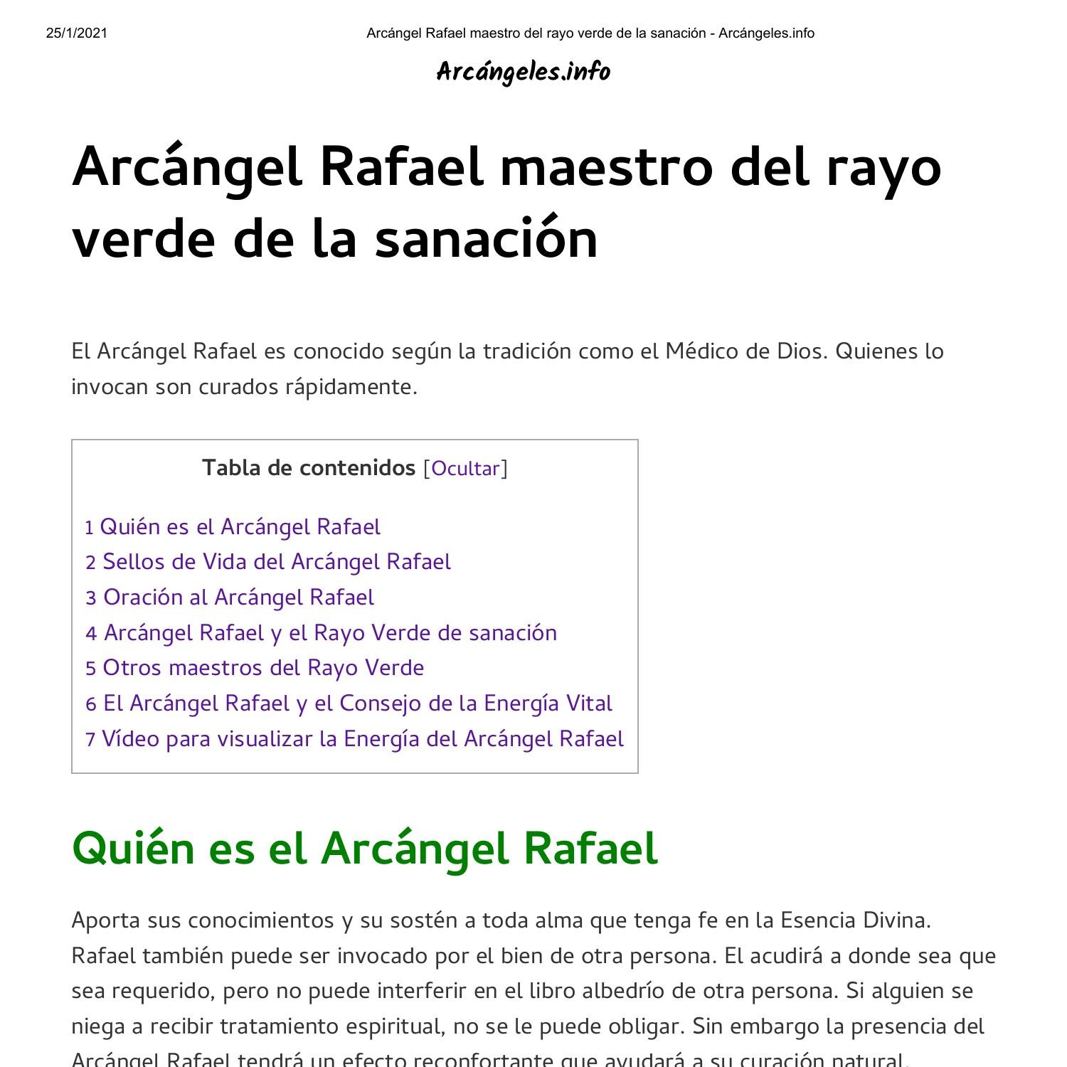 Arcángel Rafael maestro del rayo verde de la sanación - Arcángeles.info.pdf | DocDroid
