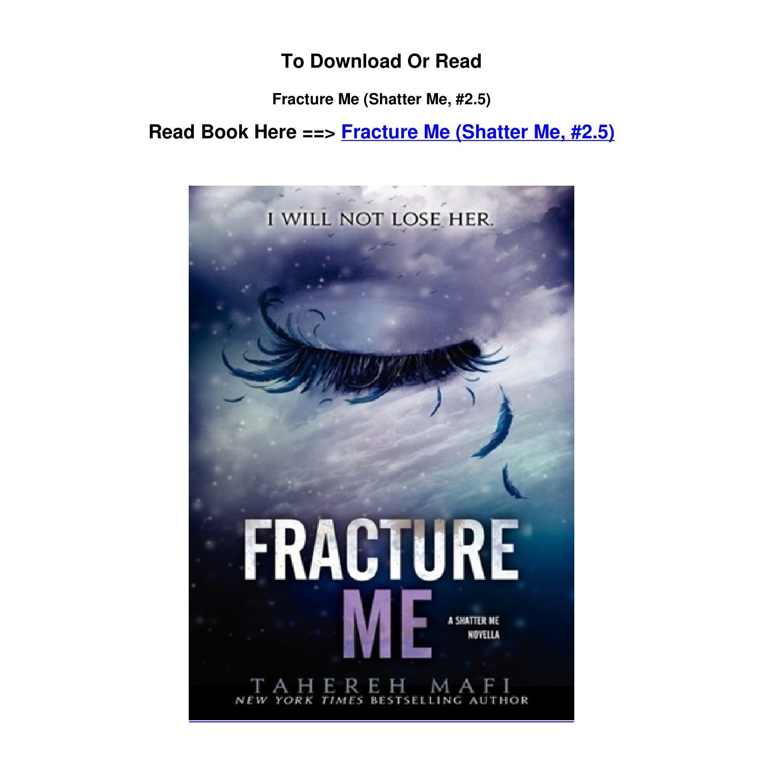 EPub download Fracture Me Shatter Me 2 5 By Tahereh Mafi.pdf | DocDroid