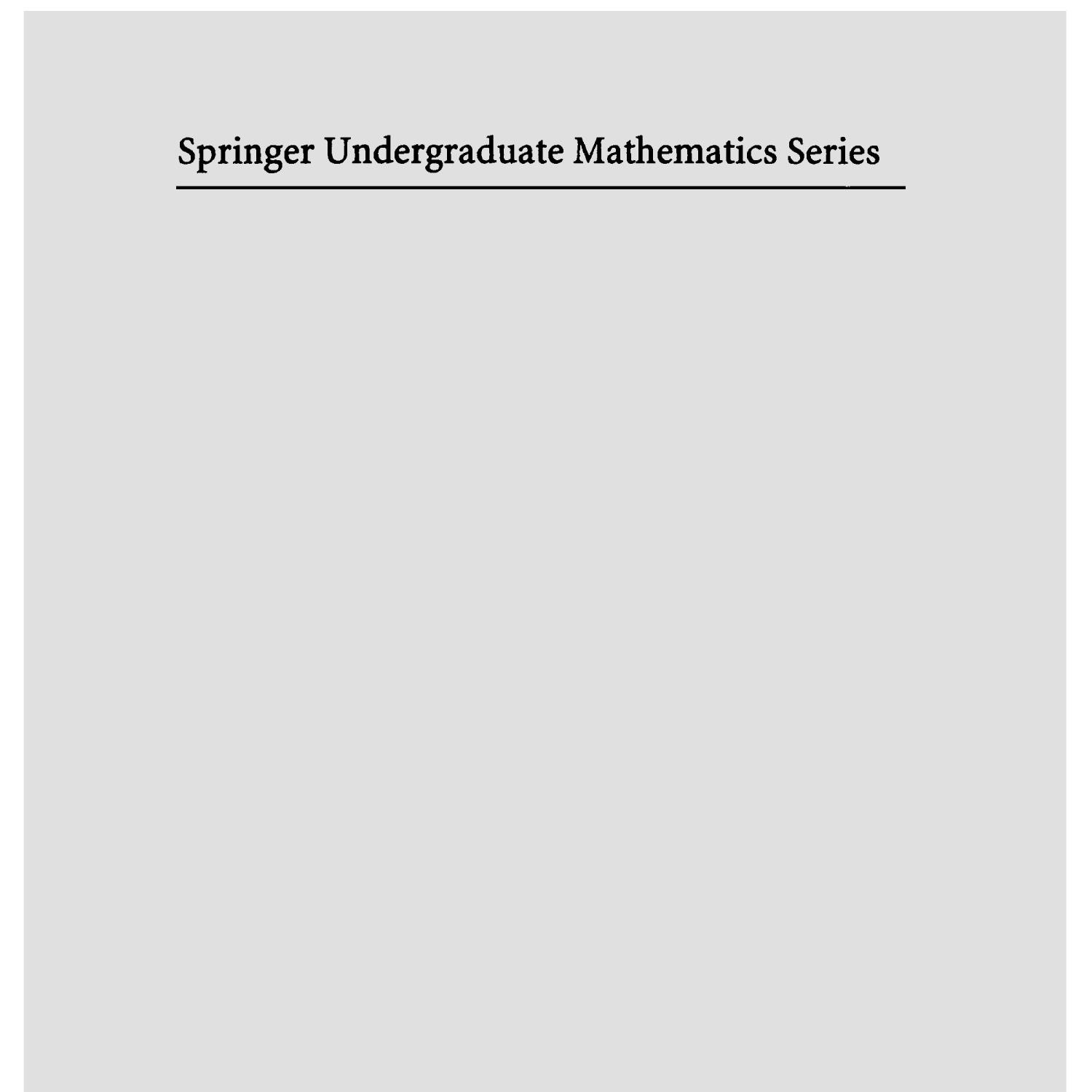 [Springer Undergraduate Mathematics Series] Geoff Smith - Introductory ...
