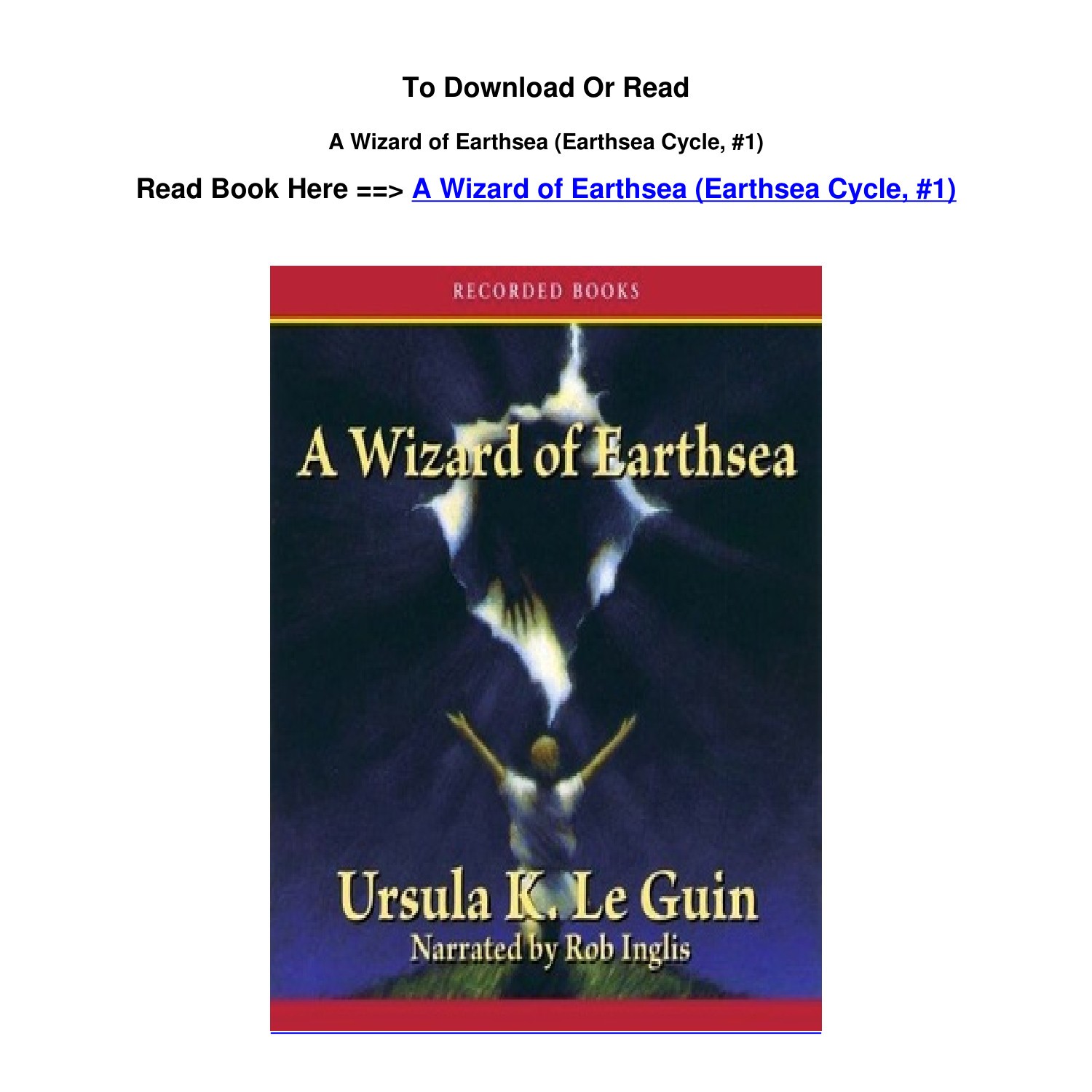Pdf Download A Wizard of Earthsea Earthsea Cycle 1 by Ursula K Le Guin ...