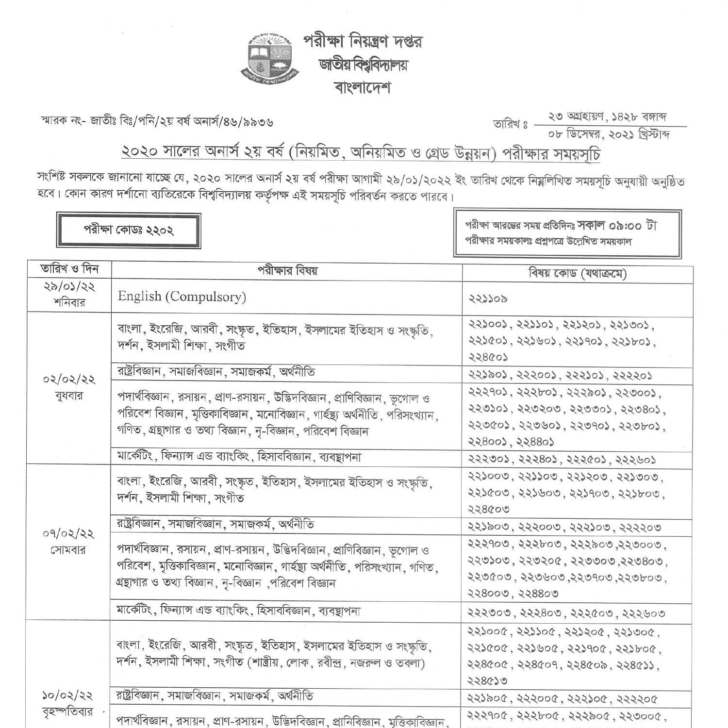 [NewResultBD.Com] Honours 2nd Year Routine 2020.pdf | DocDroid