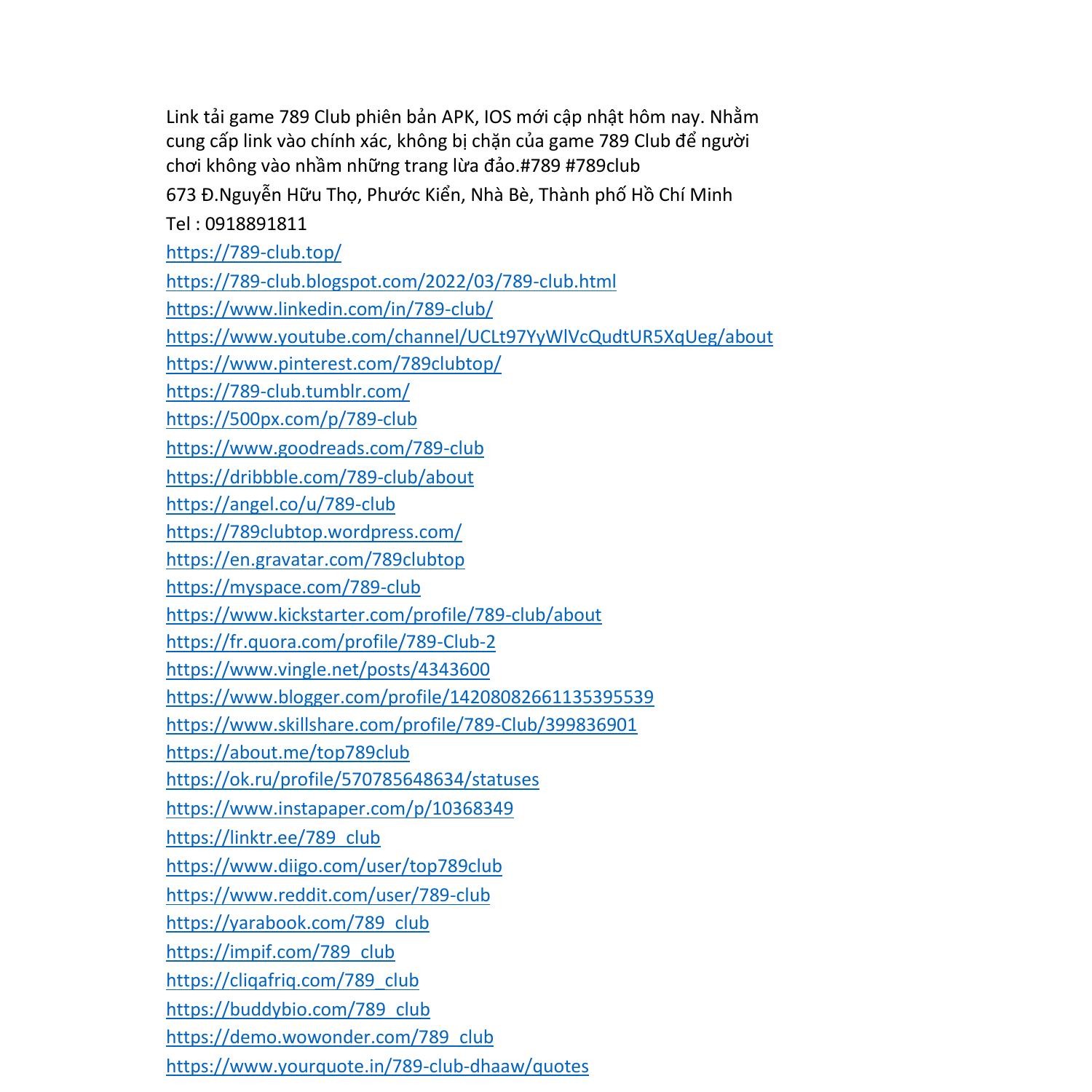 Link tải game 789 Club phiên bản APK.docx | DocDroid