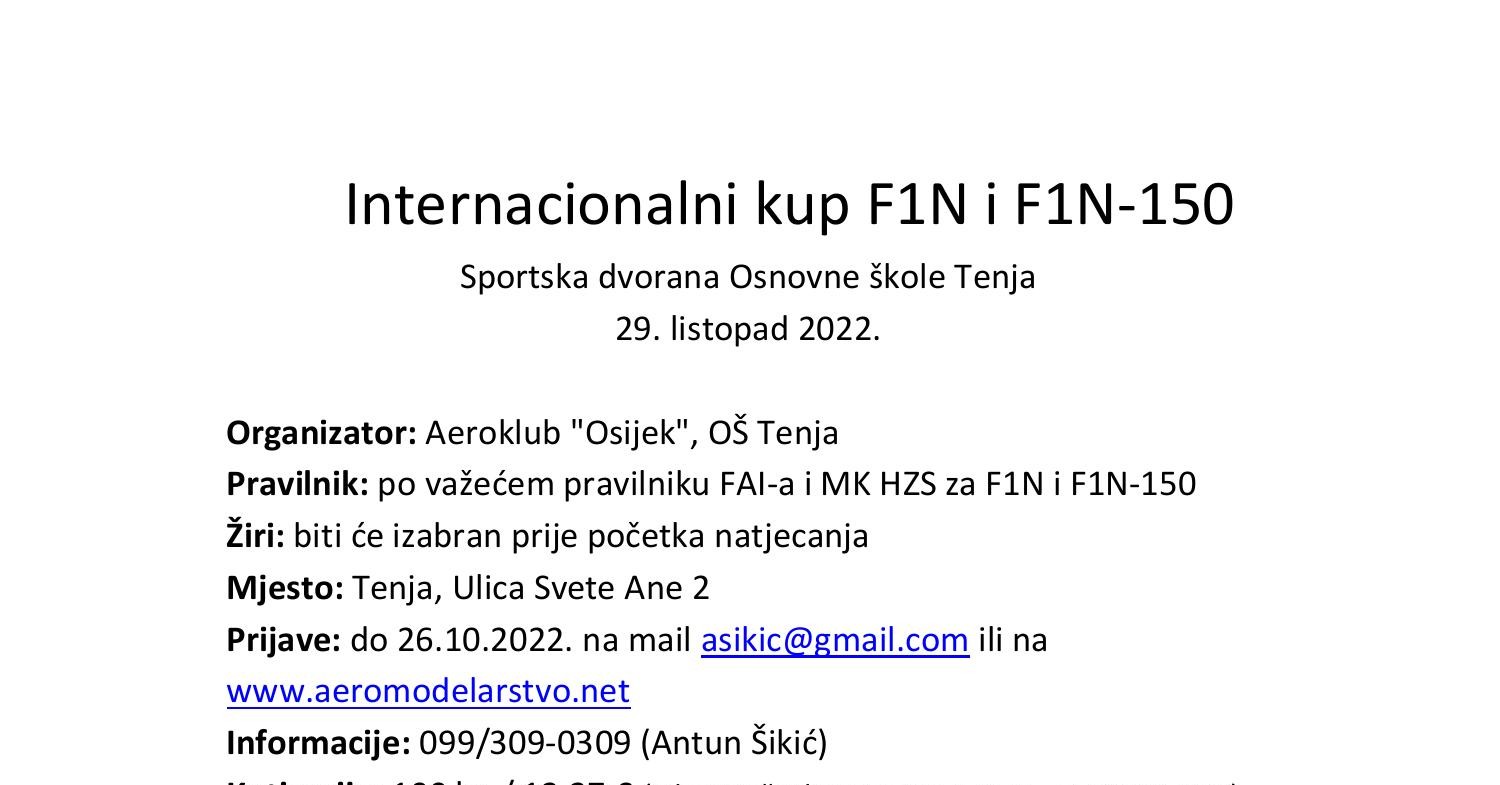 Internacionalni kup F1N i F1N-150 2022. Tenja.pdf | DocDroid