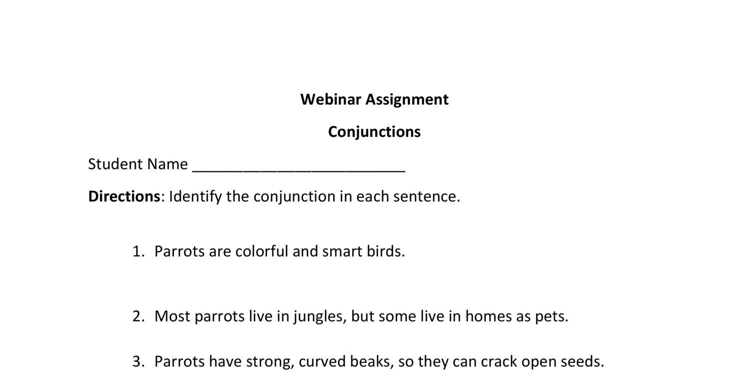 Webinar Conjunctions Assignment.docx | DocDroid