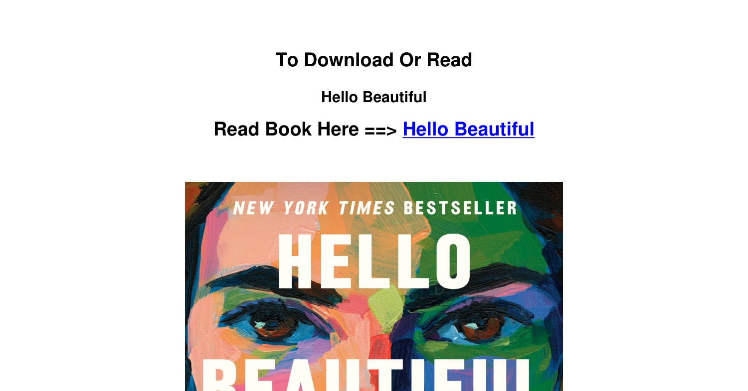 Download epub Hello Beautiful By Ann Napolitano.pdf | DocDroid