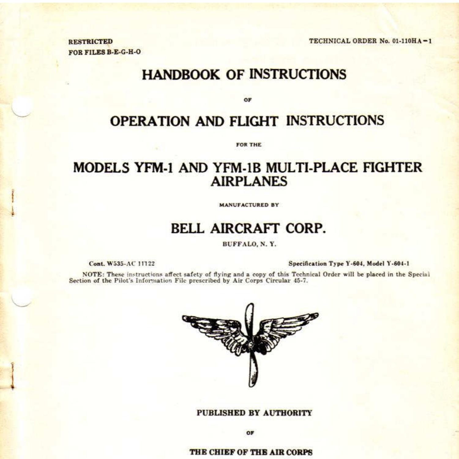 Bell FM-1B Airacuda Handbook of Operation and Flight Instructions.pdf ...