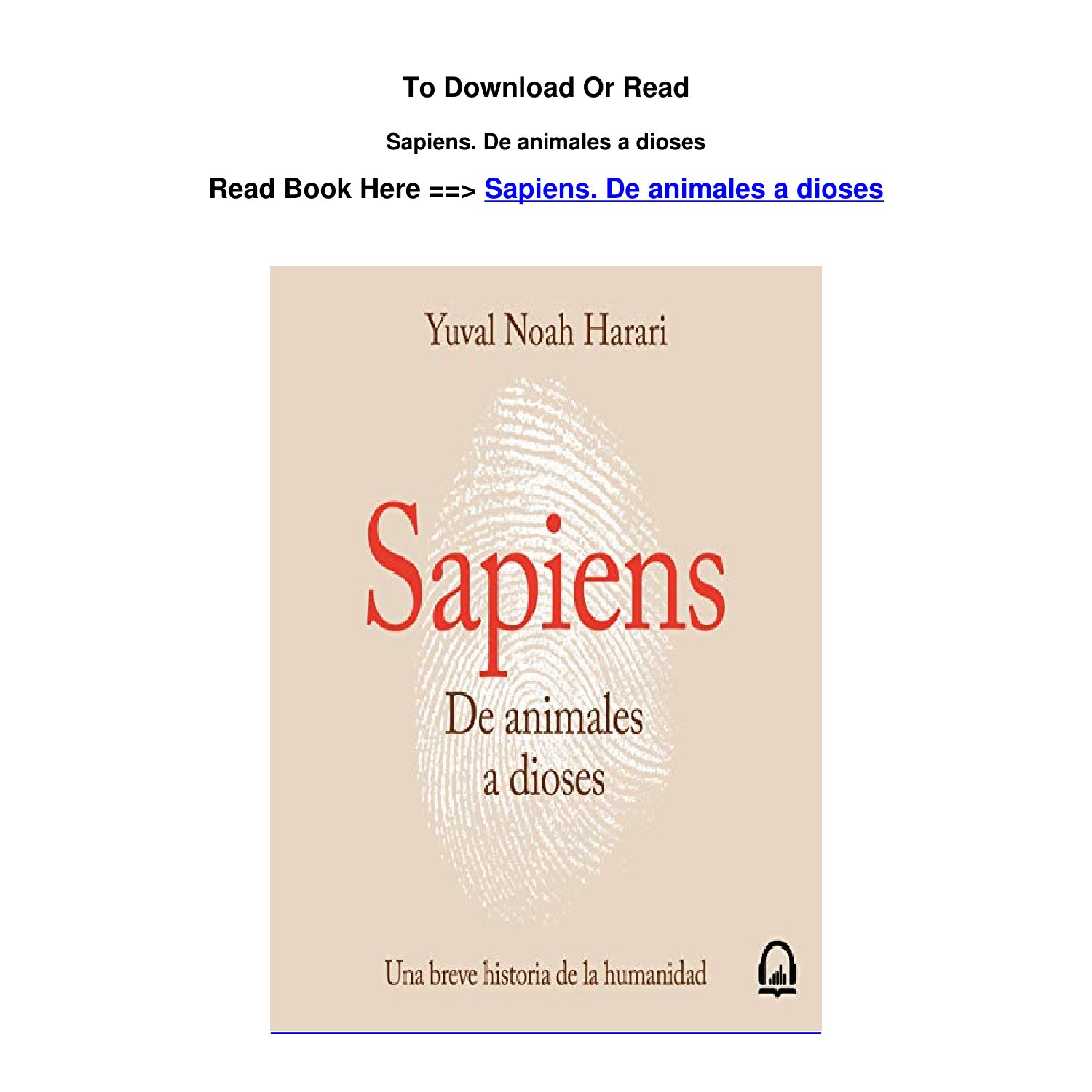 EPub Download Sapiens De animales a dioses By Yuval Noah Harari.pdf ...