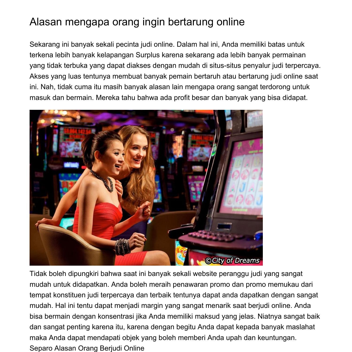 Alasan mengapa orang ingin berjudi onlinenvihs.pdf.pdf | DocDroid