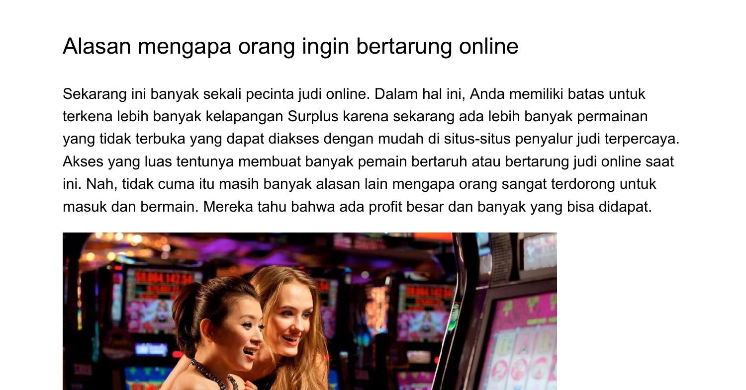 Alasan mengapa orang ingin berjudi onlinenvihs.pdf.pdf | DocDroid