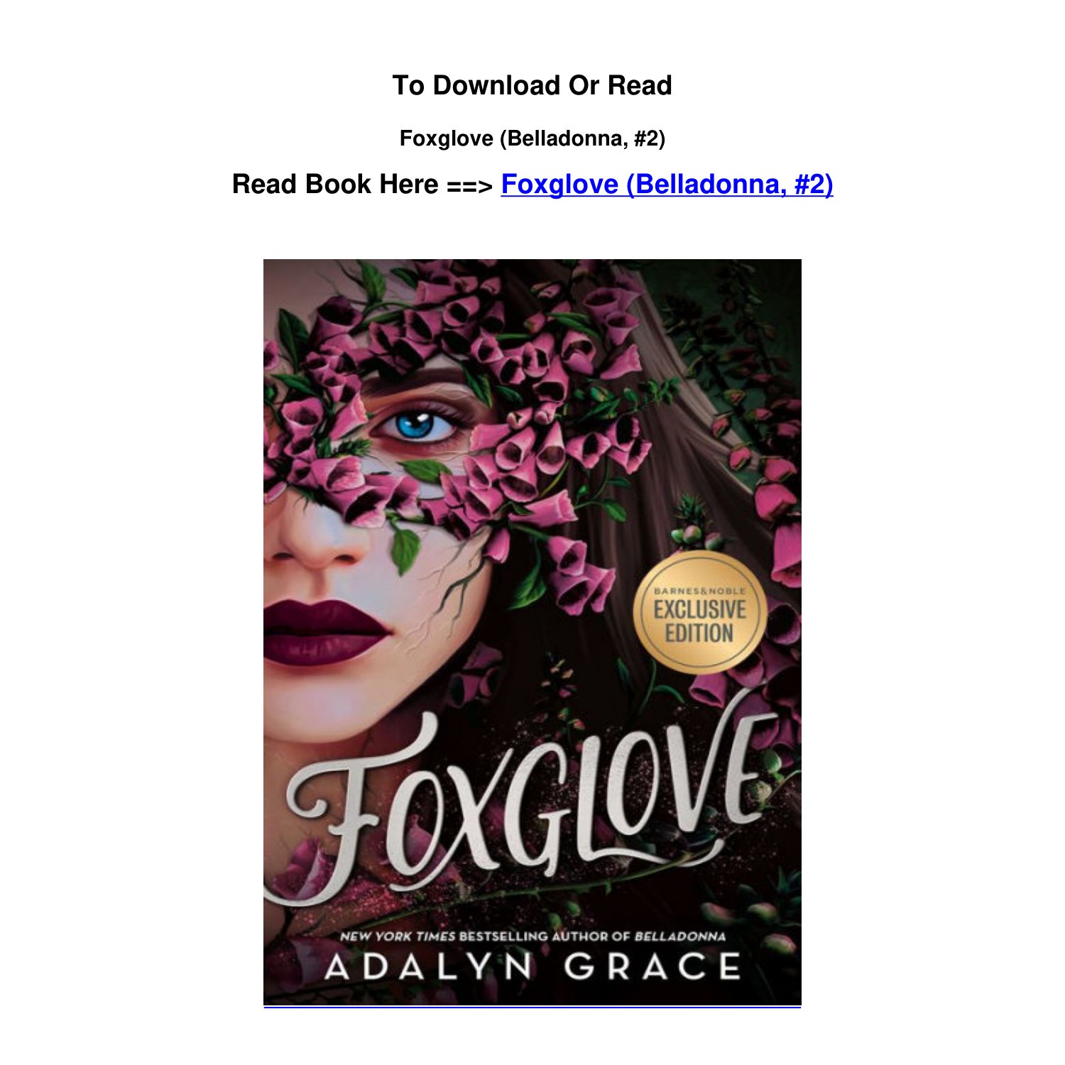 EPUB download Foxglove Belladonna 2 BY Adalyn Grace.pdf | DocDroid