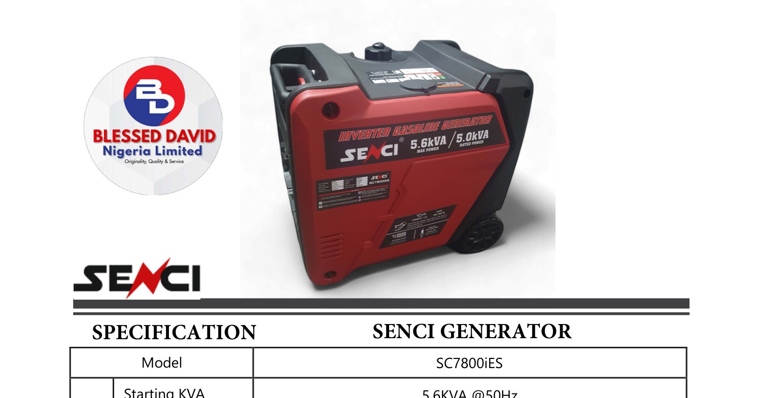 Senci SC7800iES Inverter Generator.pdf | DocDroid