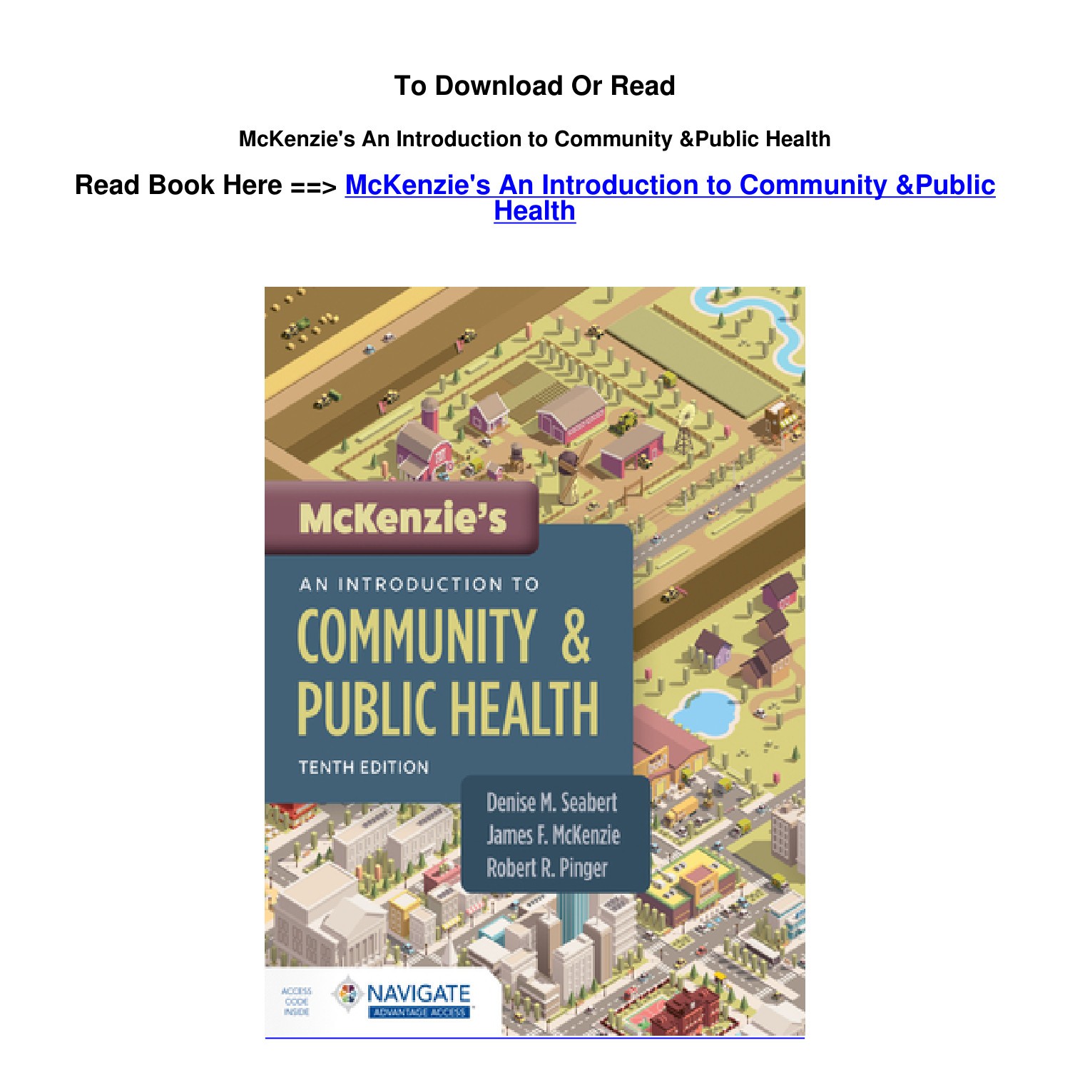 download PDF McKenzie s An Introduction to Community Public Health BY ...