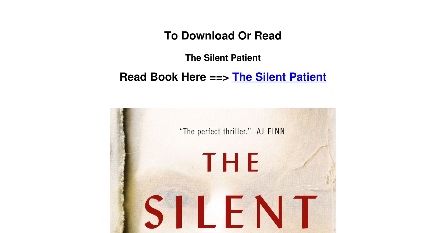 EPUB DOWNLOAD The Silent Patient By Alex Michaelides.pdf | DocDroid