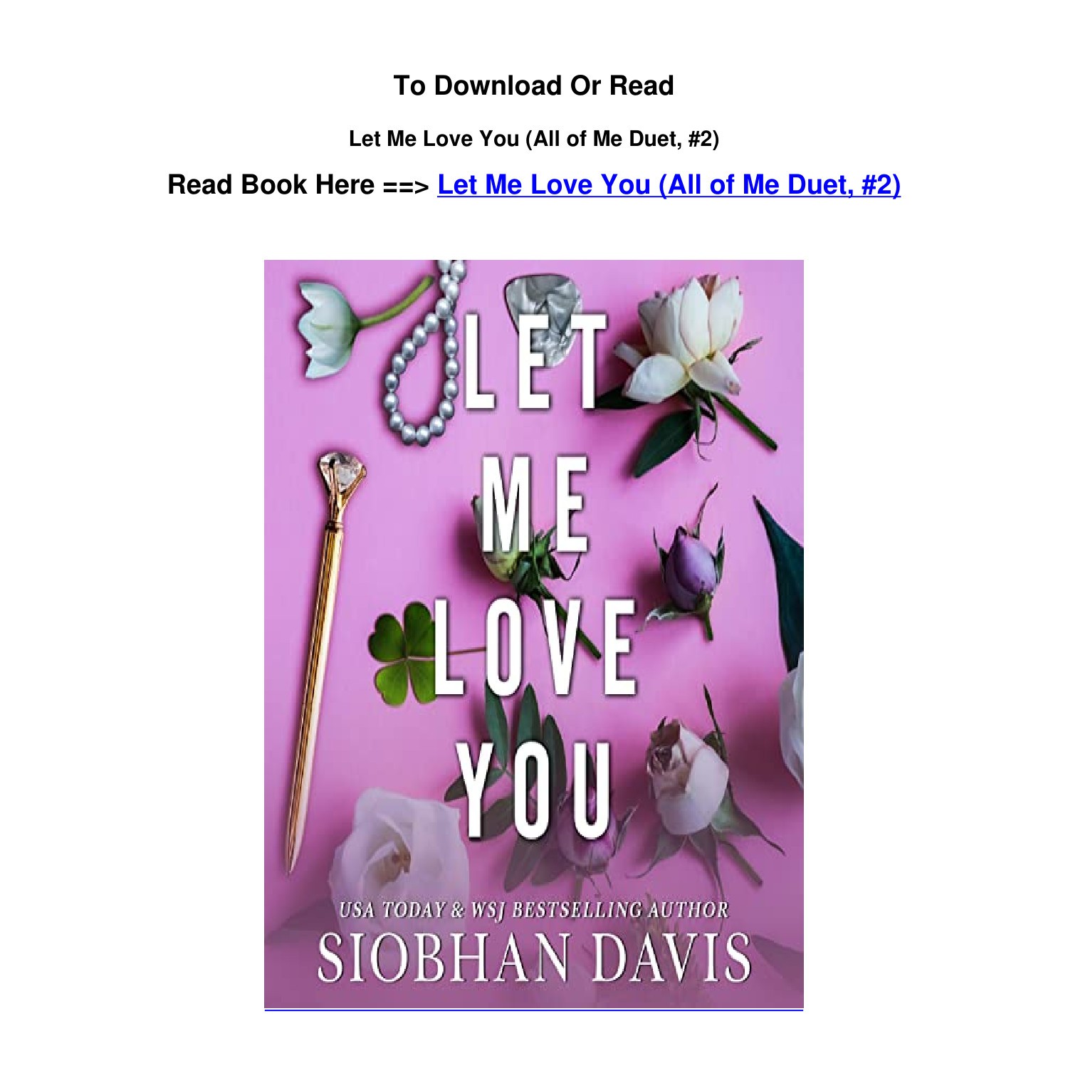 ePub DOWNLOAD Let Me Love You All of Me Duet 2 BY Siobhan Davis.pdf ...