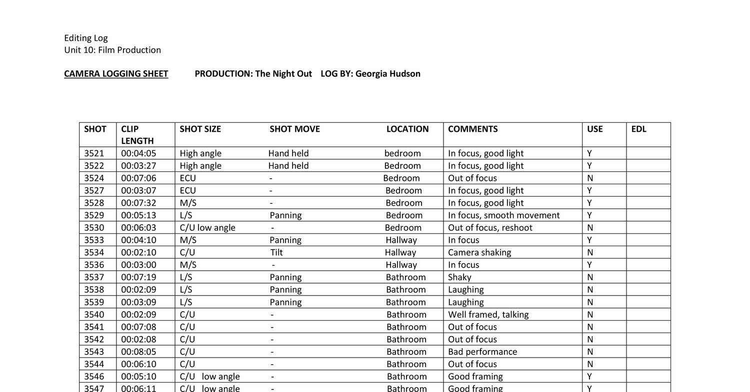 camera logging template VE2.docx | DocDroid