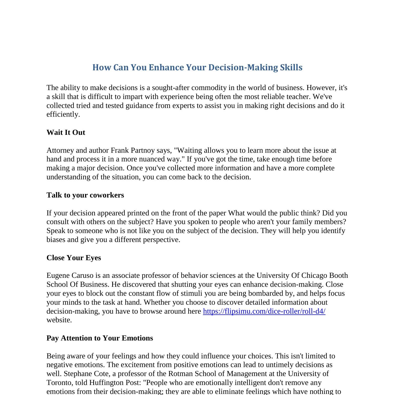 How Can You Enhance Your Decision-Making Skills.pdf | DocDroid