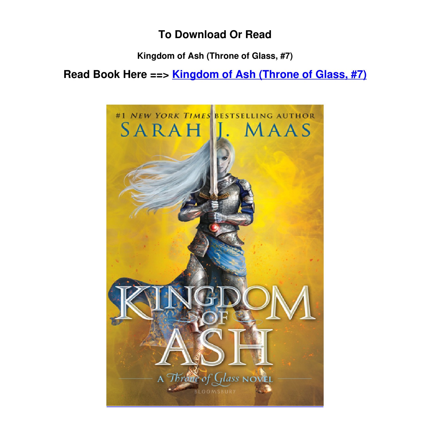 download PDF Kingdom of Ash Throne of Glass 7 BY Sarah J Maas.pdf ...