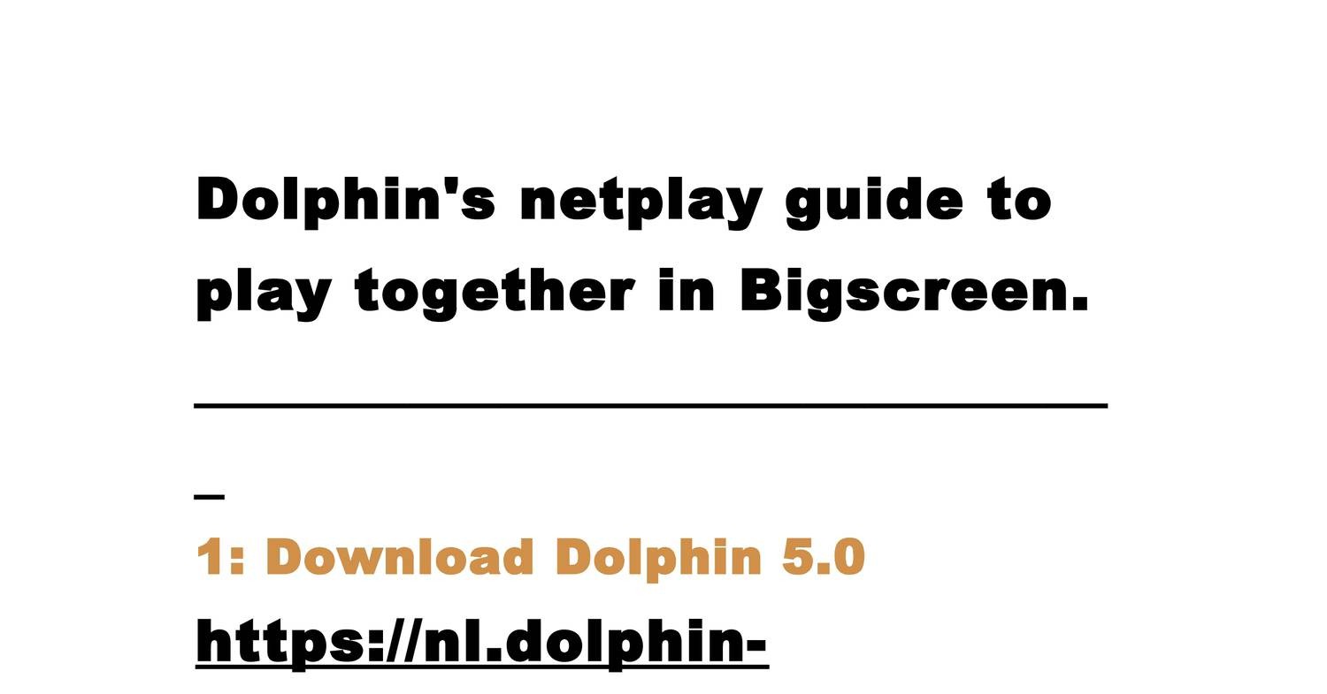Dolphin Netplay Guide Rtf Docdroid