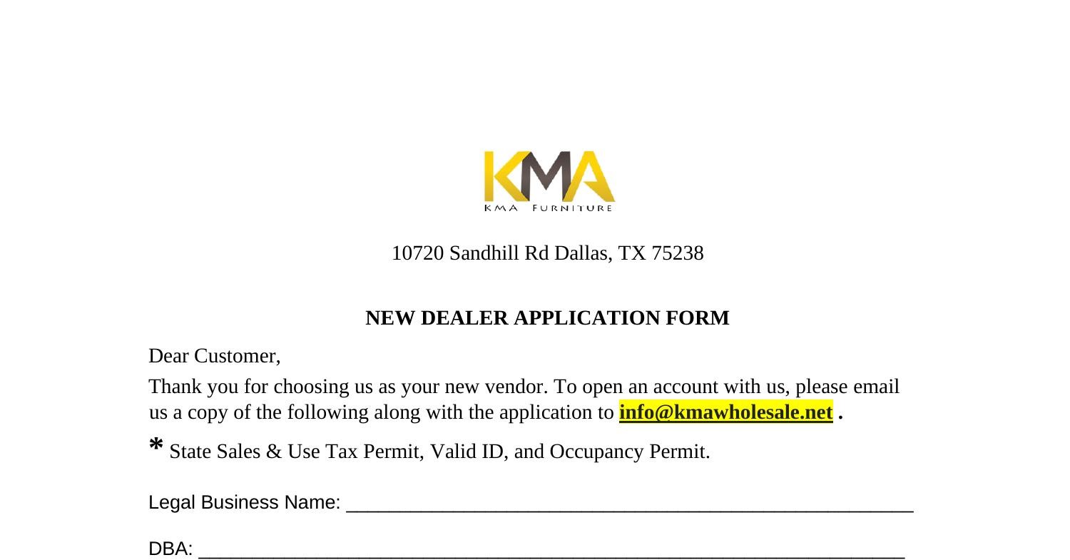 KMA - NEW DEALER APPLICATION FORM.pdf | DocDroid